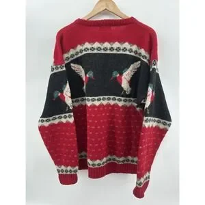 Woolrich | Sweaters | Vtg Woolrich Duck Sweater L Mens Wool Bird Fair ...